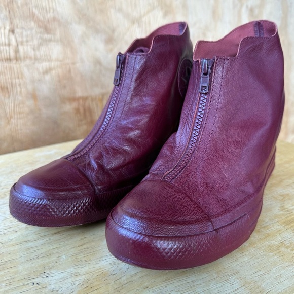 Converse | Shoes | Converse Ct Shroud Lux Leather Zip And Lace Up Wedge ...